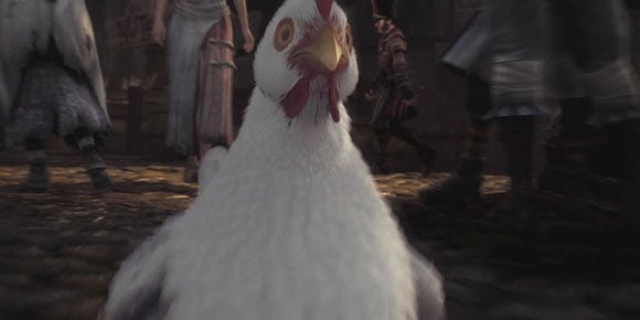 Fable III opening cinematic stars crazy chicken - Gematsu