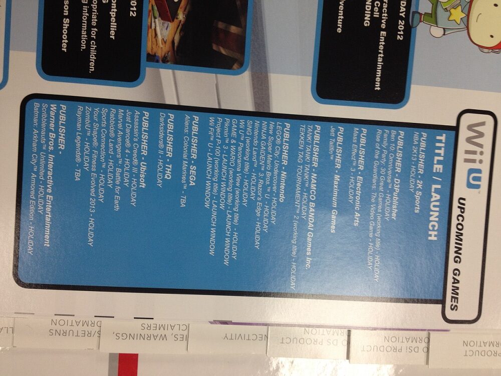 Rumor: Leaked GameStop Wii U launch lineup flyer - Gematsu