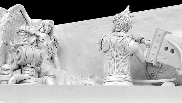 Final Fantasy VII snow sculpture with original 3D projection mapping ...