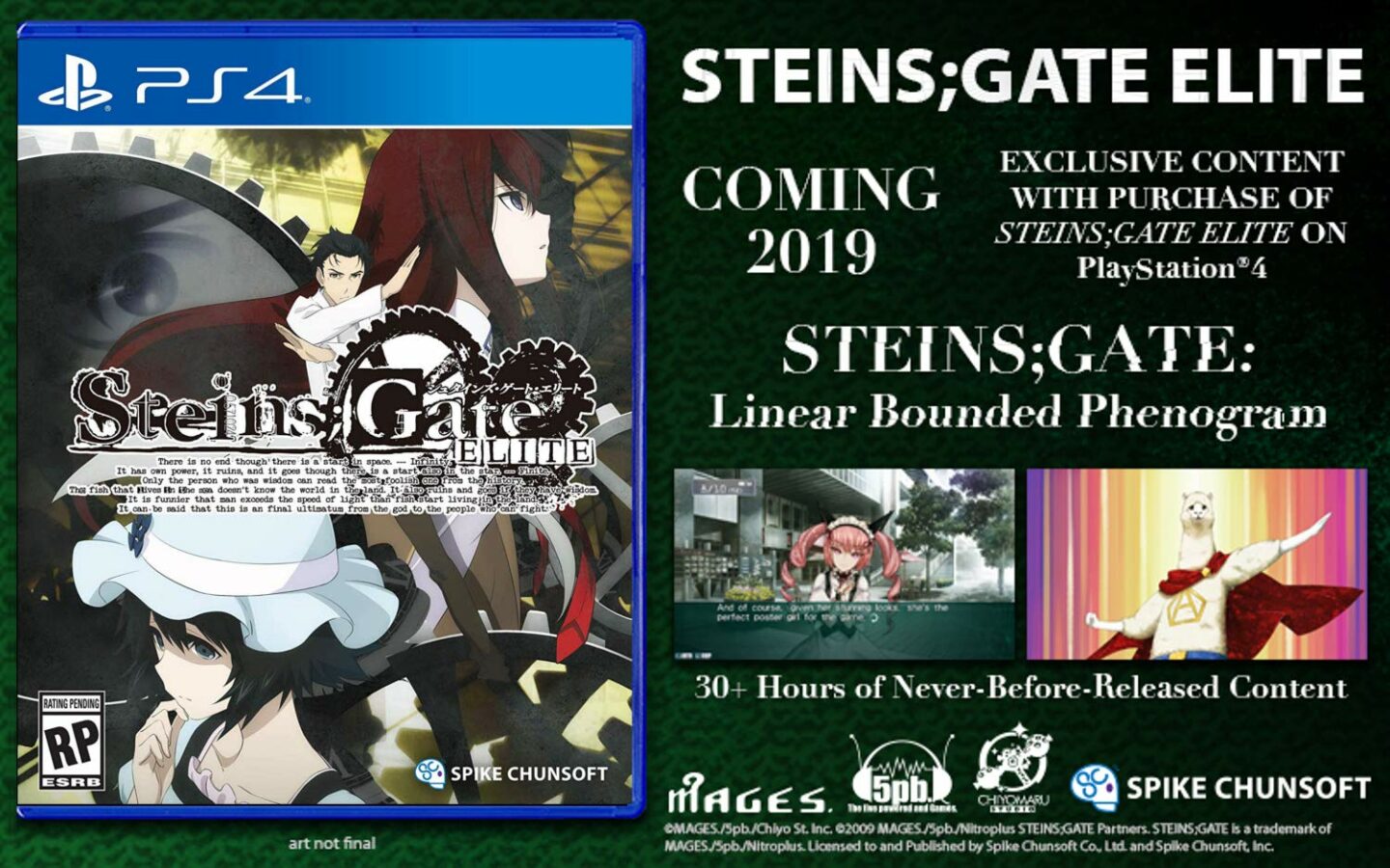 Steins;Gate Elite for PS4 and Switch launches February 19, 2019 in ...