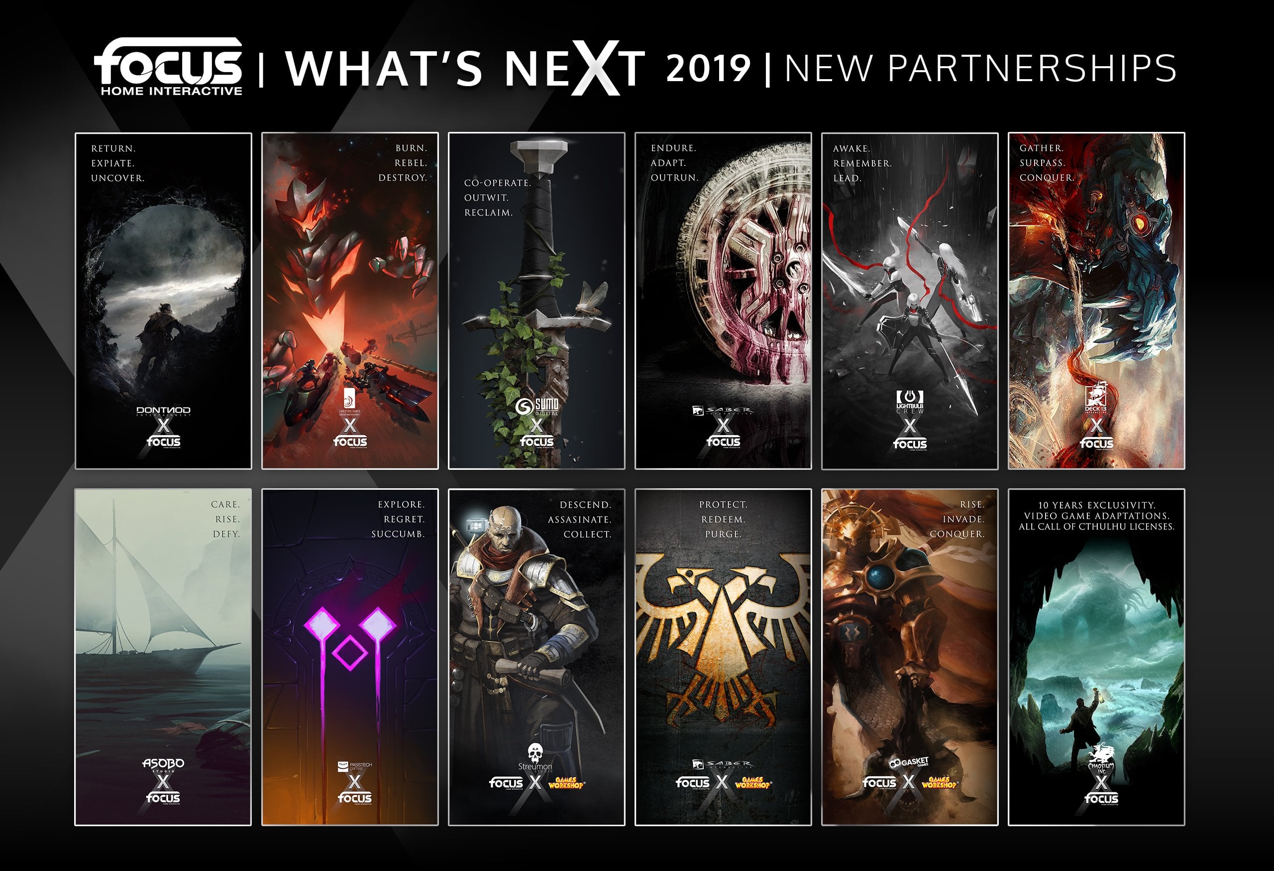 Focus Home Interactive announces 2019 partnerships - Gematsu