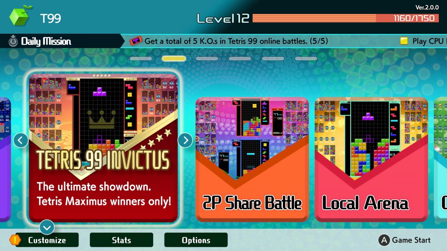 Tetris 99 version 2.0 update launches September 5 - Gematsu