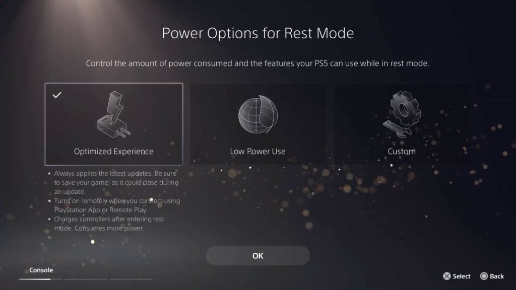 PS5 support videos reveal game presets, rest mode power options, more ...