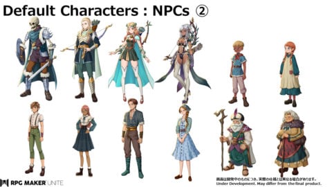 RPG Maker Unite details default character full-body portraits - Gematsu