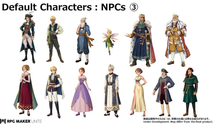 RPG Maker Unite details default character full-body portraits - Gematsu