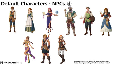 RPG Maker Unite details default character full-body portraits - Gematsu