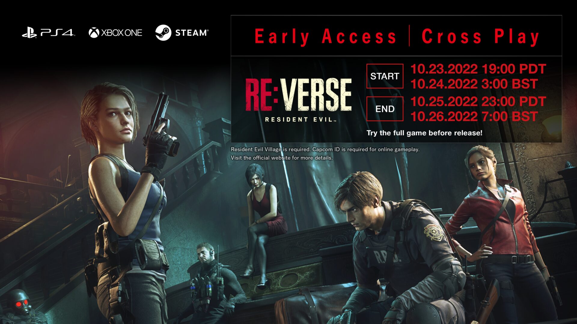 Resident Evil Re:Verse cross-play early access period set for October ...