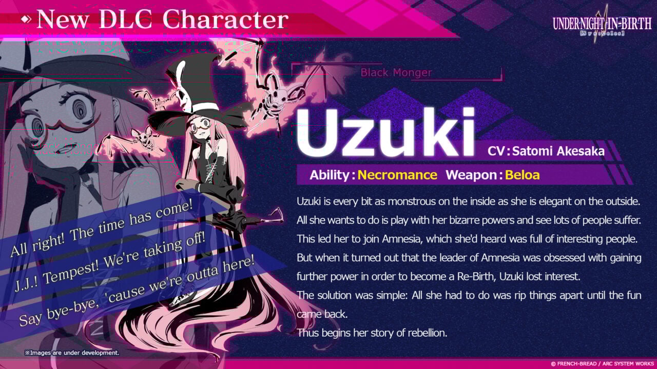 Under Night In-Birth II Sys:Celes DLC characters Uzuki, Ogre, and Izumi ...