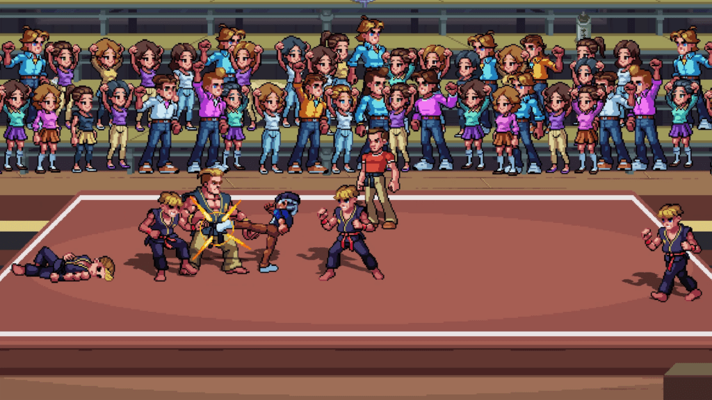 16-bit-style side-scrolling beat ’em up game The Karate Kid: Street ...