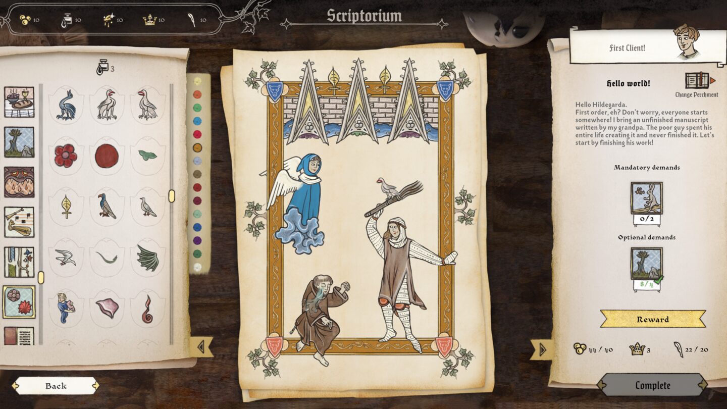 Manuscript workshop simulation game Scriptorium: Master of Manuscripts ...