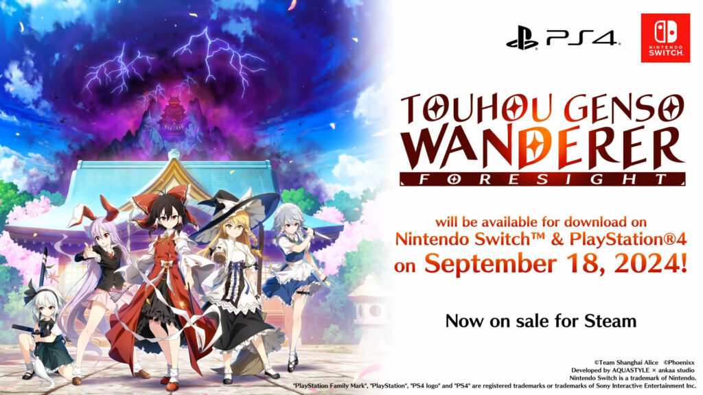 Touhou Genso Wanderer: FORESIGHT coming to PS4, Switch on September 18 - Gematsu