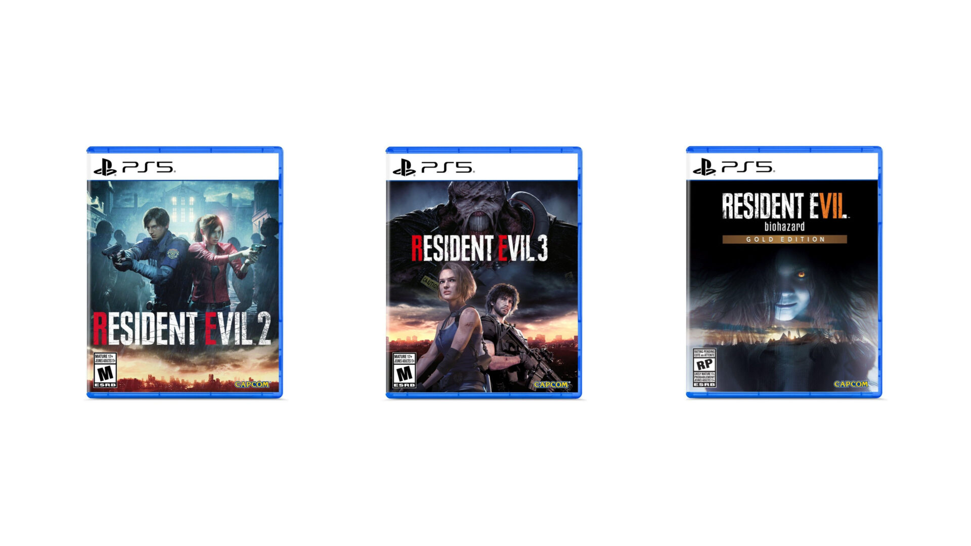 Resident Evil 2, Resident Evil 3, Resident Evil 7 biohazard Gold ...