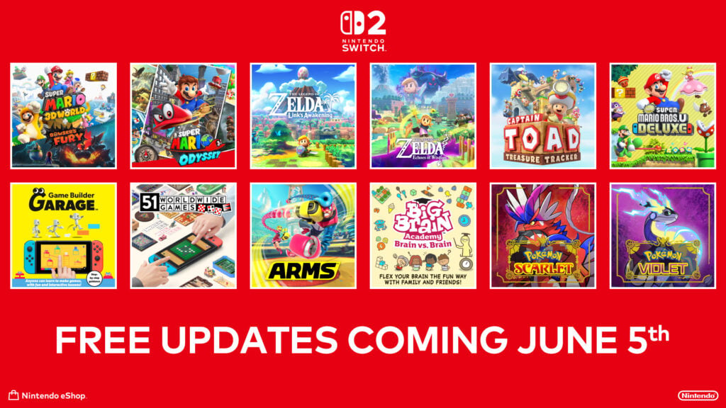 Nintendo details free Switch 2 updates for 12 first-party Switch games ...