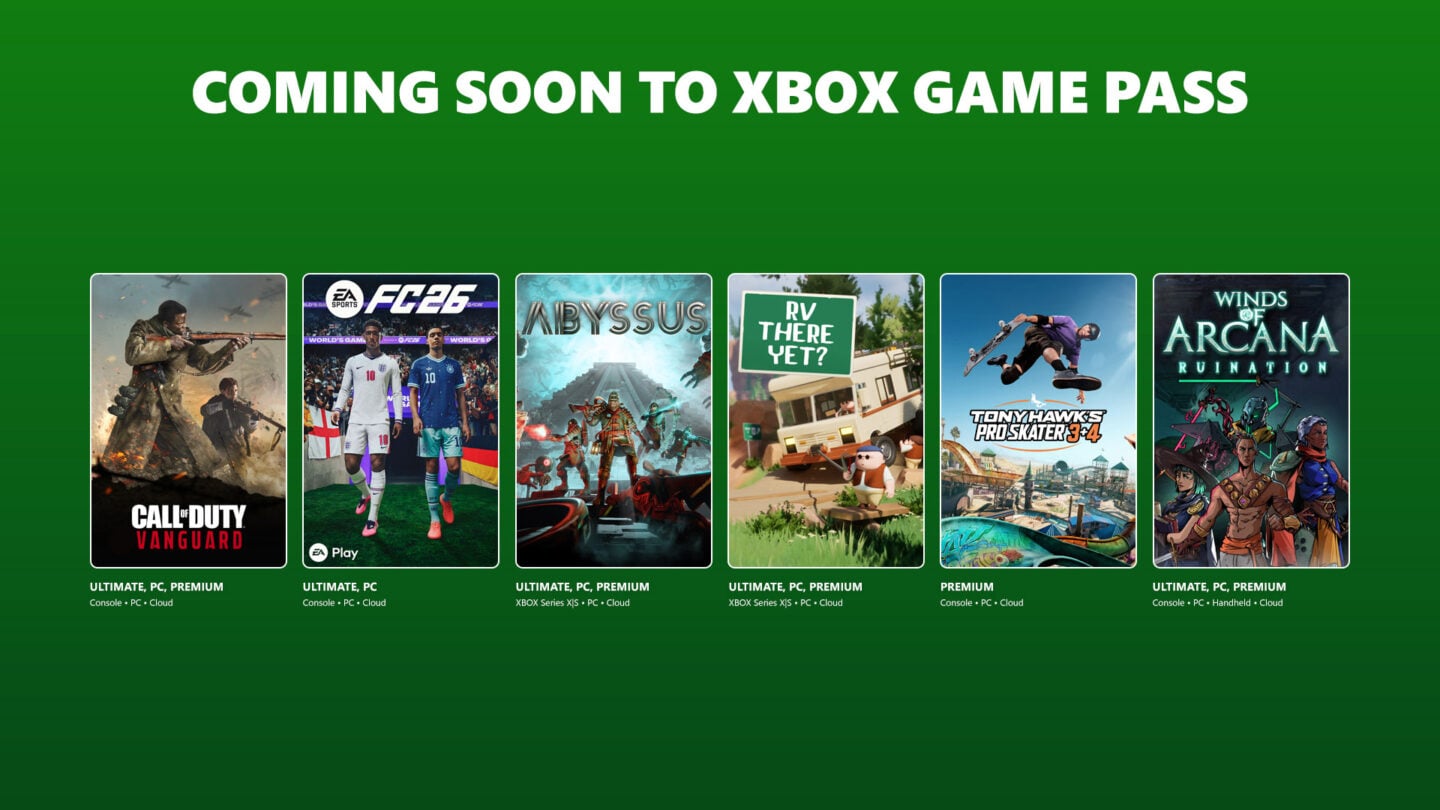 Game Pass adds EA Sports FC 26, RV There Yet?, Winds of Arcana ...